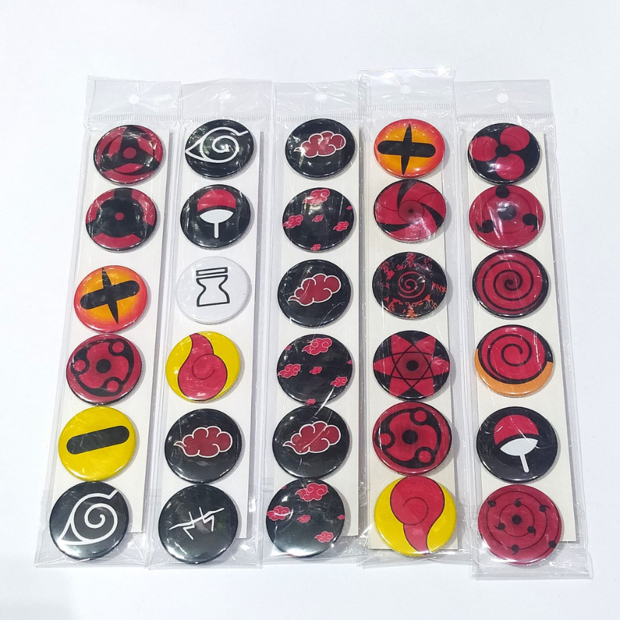 Cartela De Buttons Pins Broche Naruto Com 6 Unidades Sortidas Universo ...