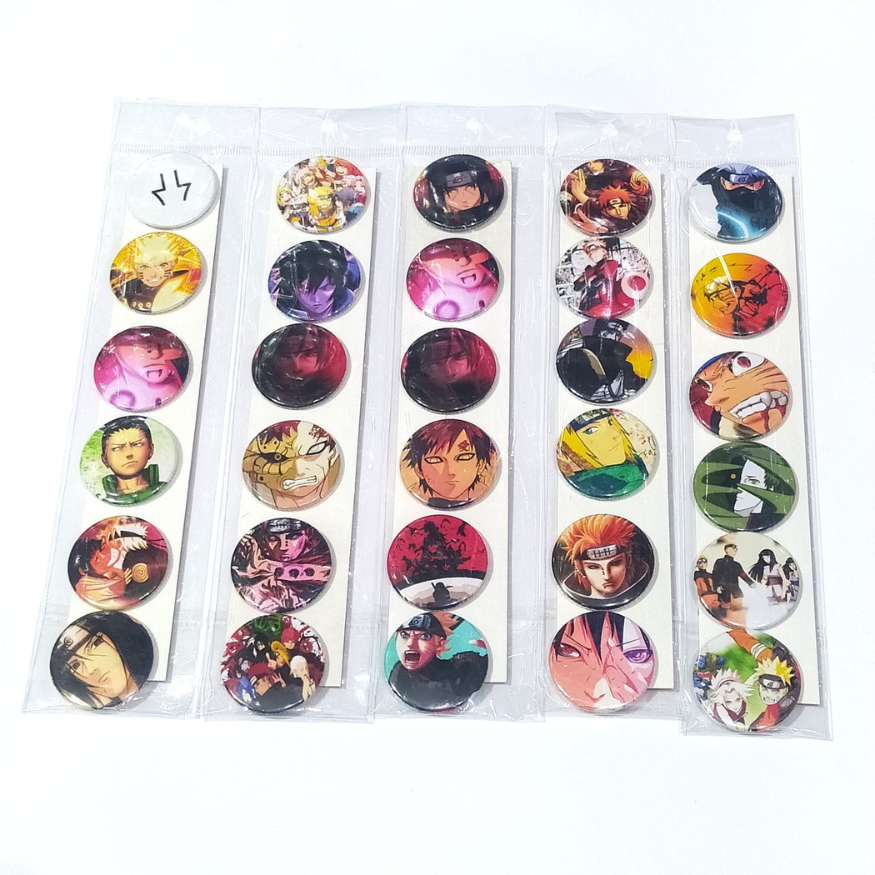 Cartela De Buttons Pins Broche Naruto Com 6 Unidades Sortidas Universo ...