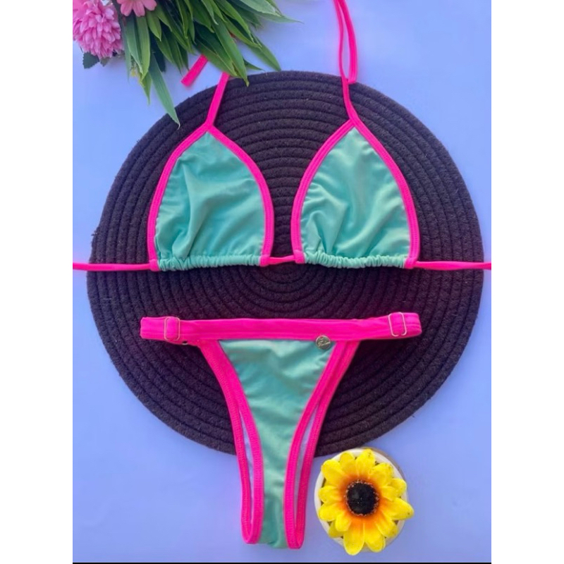 Conjunto Biquini Grécia Efeito Fita Para Bronze Cortininha Verão Candy ...