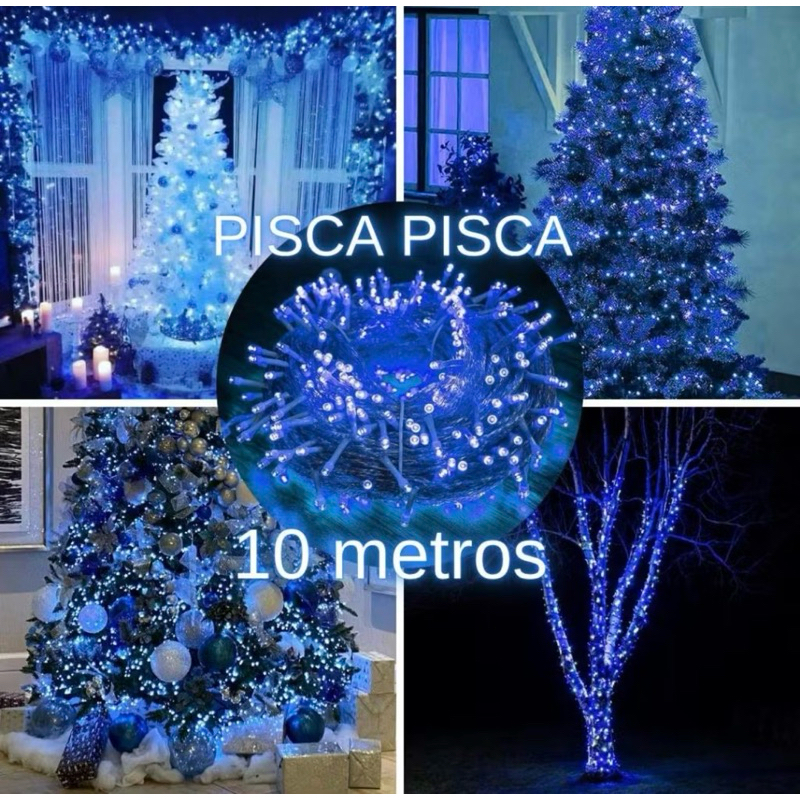 Pisca Pisca Azul 100Leds 10 Metros 110v | Shopee Brasil