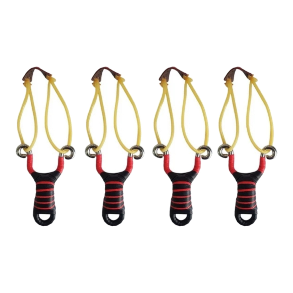 Kit 4 Estilingue Atiradeira Profissional Pesca Slingshot Garrote Metal ...