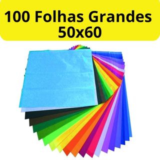 Papel Seda Colorido 50x60 - 100 Unidades Cores | Shopee Brasil