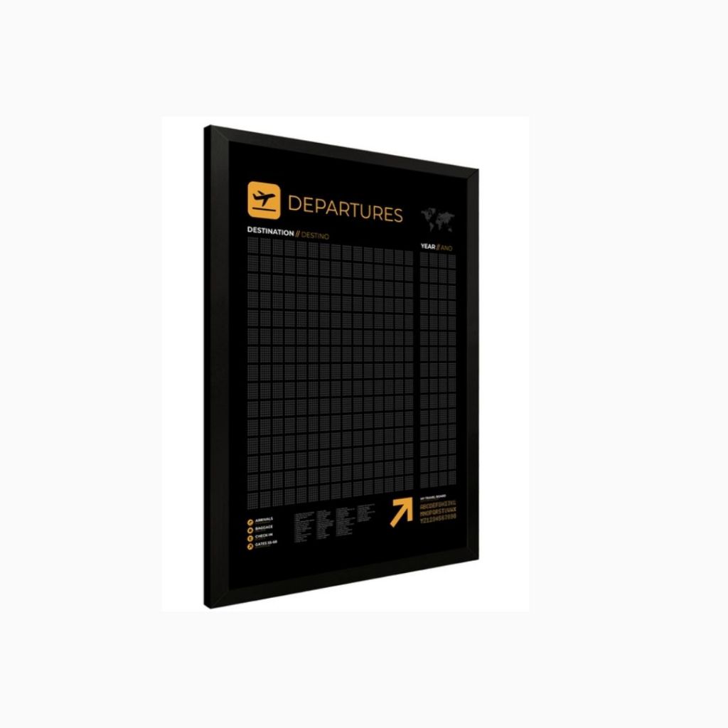 Quadro de Raspar Departures Preto 60x90cm Sala Cozinha Moderno | Shopee ...