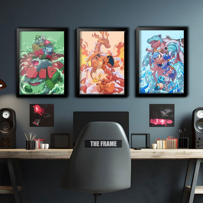 Kit 3 Quadro Decorativo Anime Pokemon Ivysaur Charizard Blastoize ...