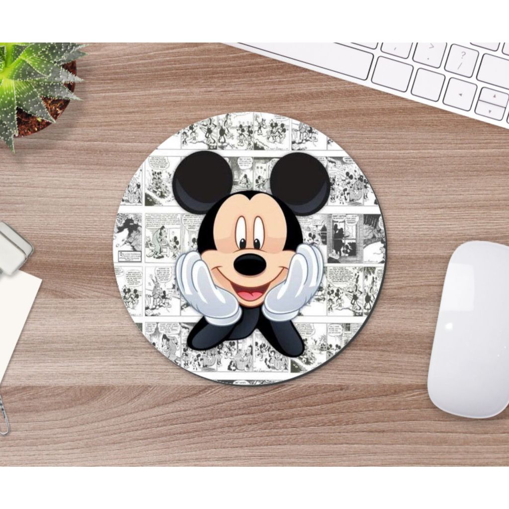 Mouse Pad Redondo Neoprene 19x19 Mickey Mouse Geek Nerd | Shopee Brasil