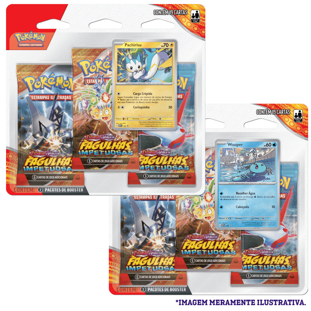 Pokémon Triple Pack Escarlate e Violeta 8 Fagulhas Impetuosas | Shopee ...
