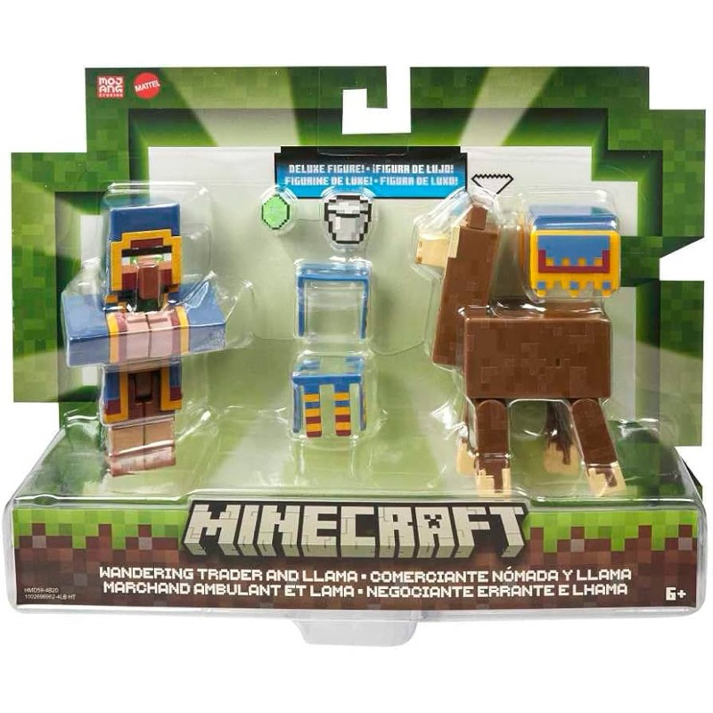 Figura De Luxo Minecraft Negociante Errante E Lhama - Mattel | Shopee ...