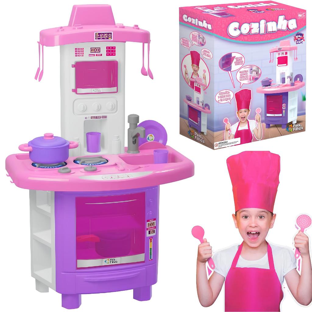 Brinquedo Infantil Kit Cozinha Fogão Infantil Grande Completa Pia Sai Água de Verdade | Shopee ...