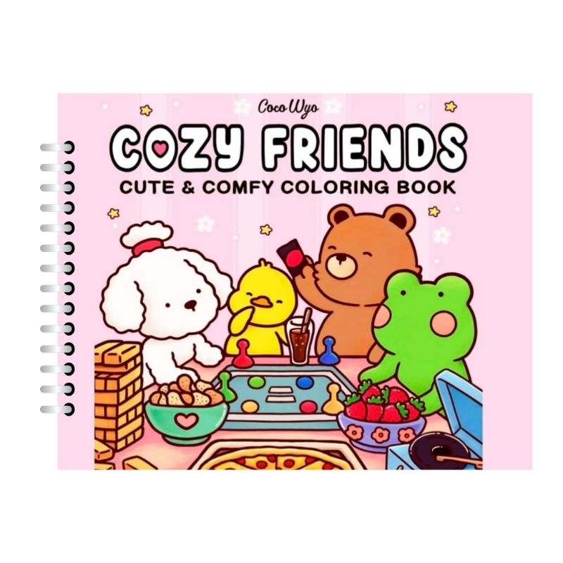 livro colorir cozy friends coloring book encadernado ou com folhas ...