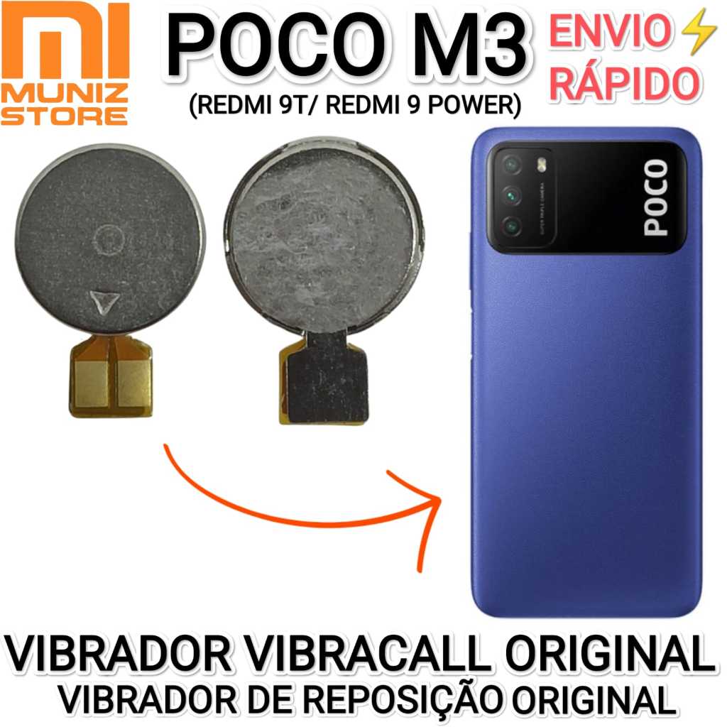 Vibra Poco M3/Redmi 9T/Redmi 9 Power Vibrador Vibracall 100% Original ...