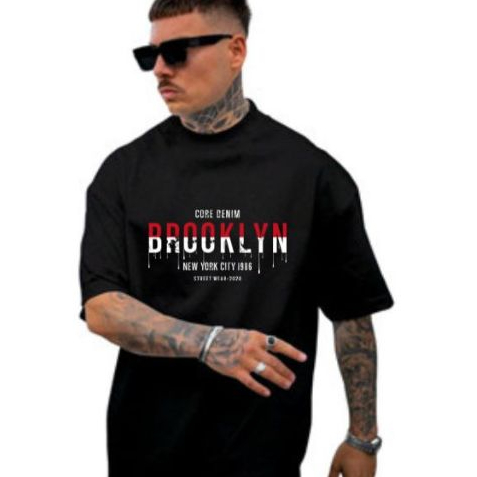 Camiseta Basica Masculina Brooklyn City Estilo Gringo Tecido ...