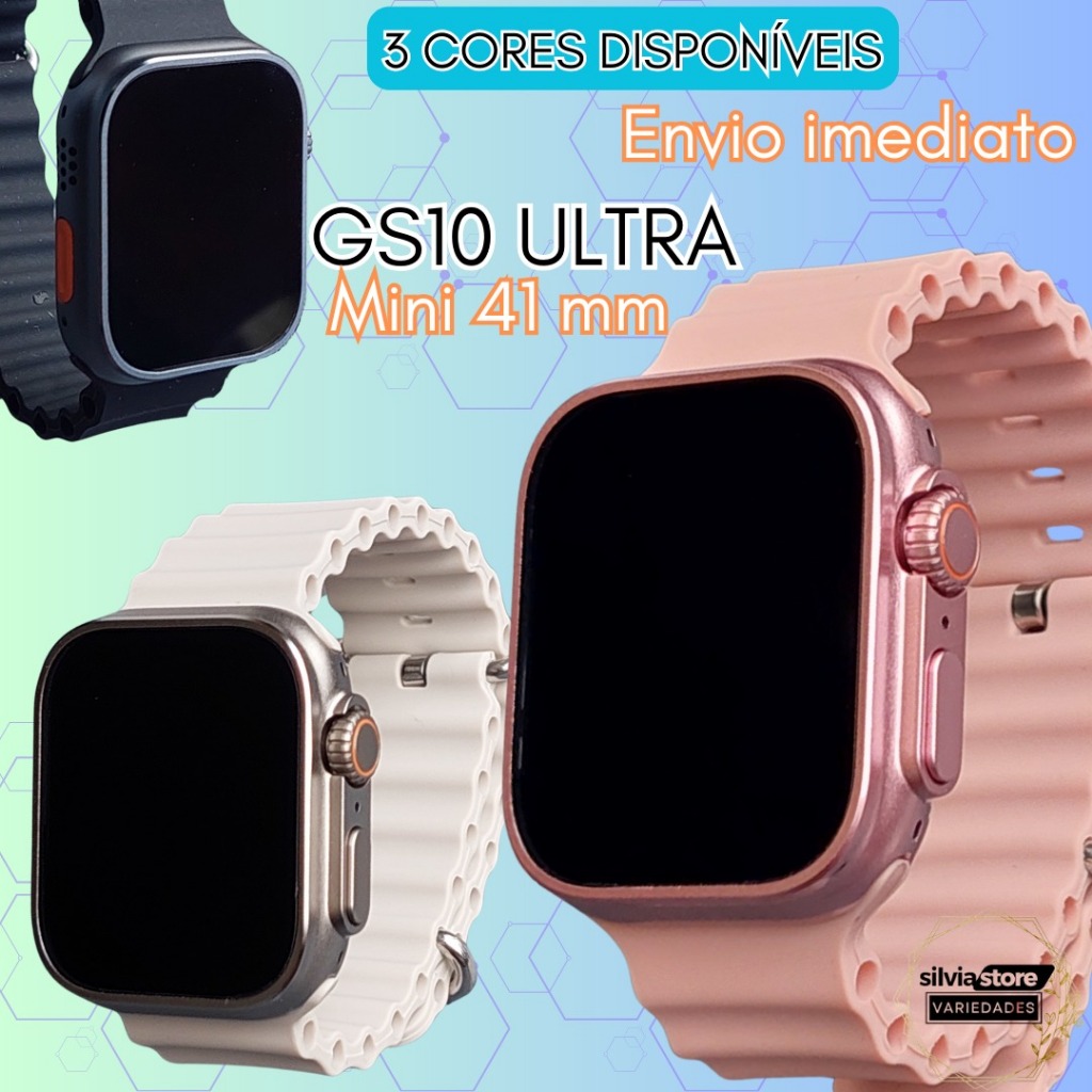 Smartwatch GS10 Ultra Mini 41mm Pulso Fino Feminino Masculino Relógio ...