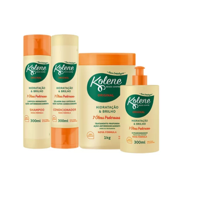 Kit Kolene Original 7 Oleos Poderosos Shampoo + Condicionador + Mascara ...