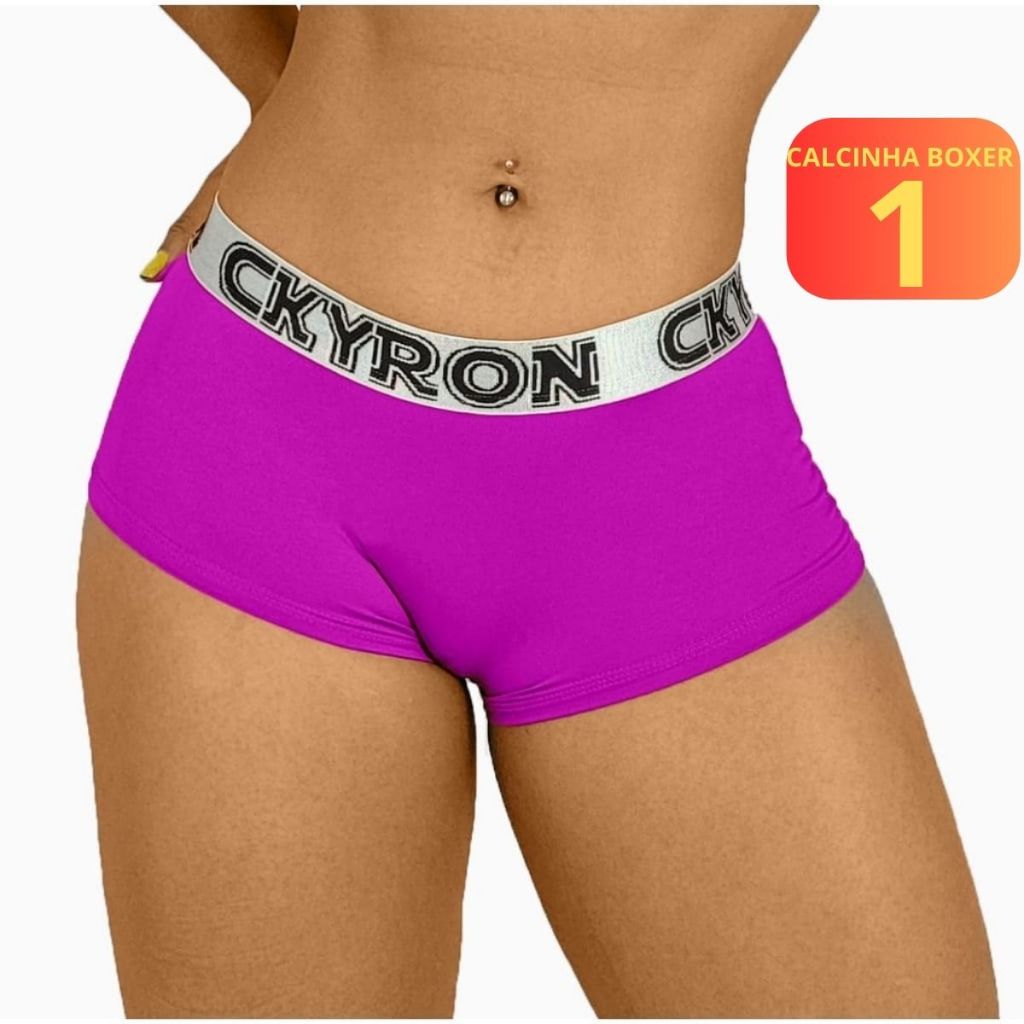 Kit 1 Calcinha Boxer Feminina Cueca Calcinha Box Shorts Boxes Short Tipo Shortinho Lingerie ...