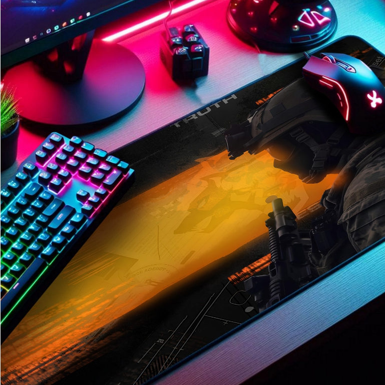 Mouse Pad Gamer p/ Desktop Borda Costurada Estampa Operações Jogos de ...