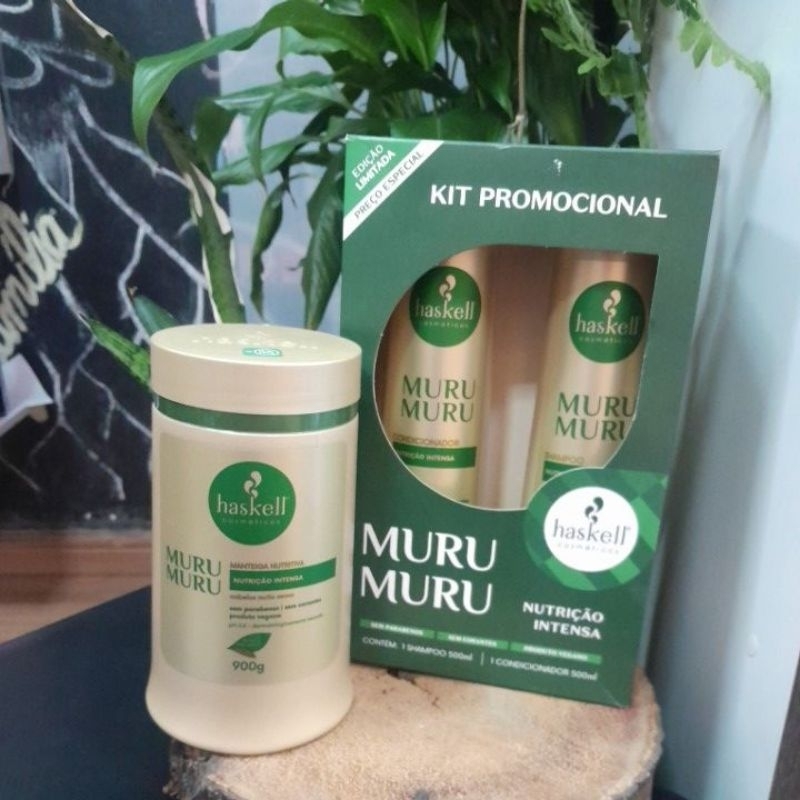 kit Haskell. Shampoo 500ml, condicionador 500ml, manteiga nutritiva de Murumuru 1kg | Shopee Brasil