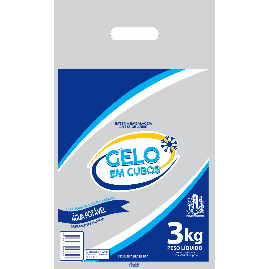 Saco Para Gelo em Cubo Universal 3KG c/Alça 1000unid | Shopee Brasil