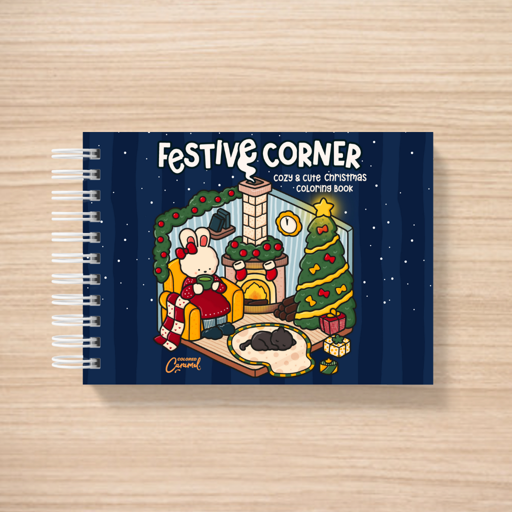 Livro de Colorir Festive Cormer Christmas 40 Folhas Caderno de Desenho ...