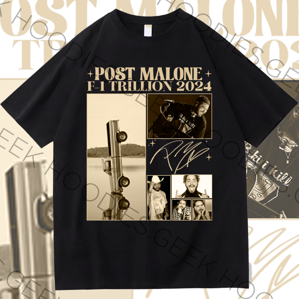 Camiseta Basica Algodao F-1 Trillion Álbum Capa Tour 2024 Ass Do Rapper Post Malone Graphic ...