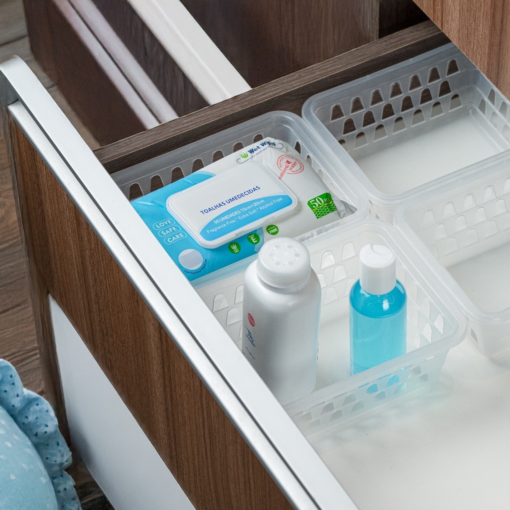 Cesto Organizador 6 / 10 Peças 16x12x6cm Pequeno Transparente ...