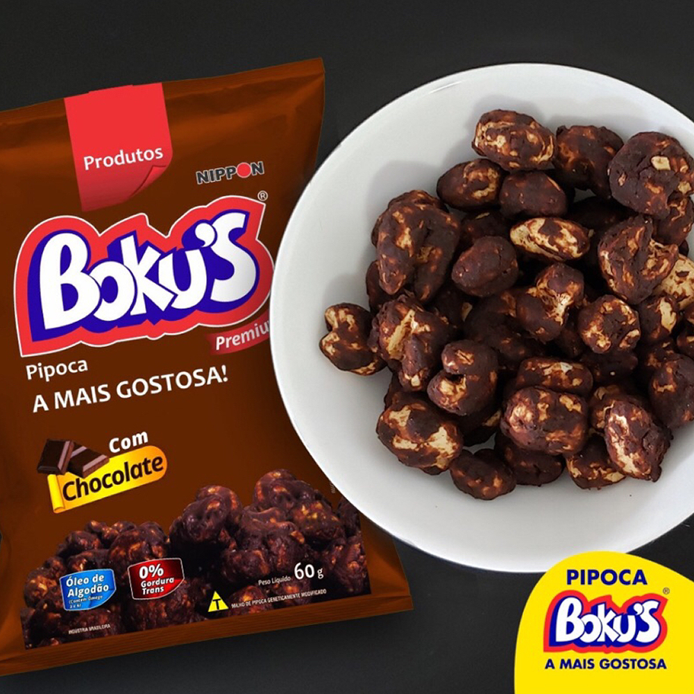 Pipoca Bokus Premium de Chocolate 60g | Shopee Brasil
