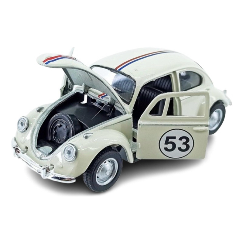 Miniatura Carro Fusca Herbie 53 fusquinha Coleção Escala 1/32, Pneus em ...