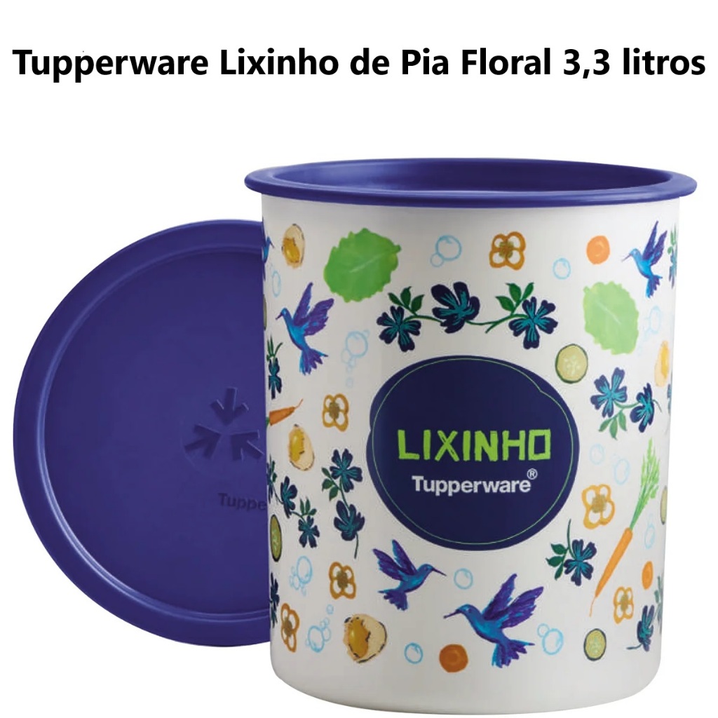 Lixinho de Pia Floral 3,3 litros Lixeira Tupperware | Shopee Brasil