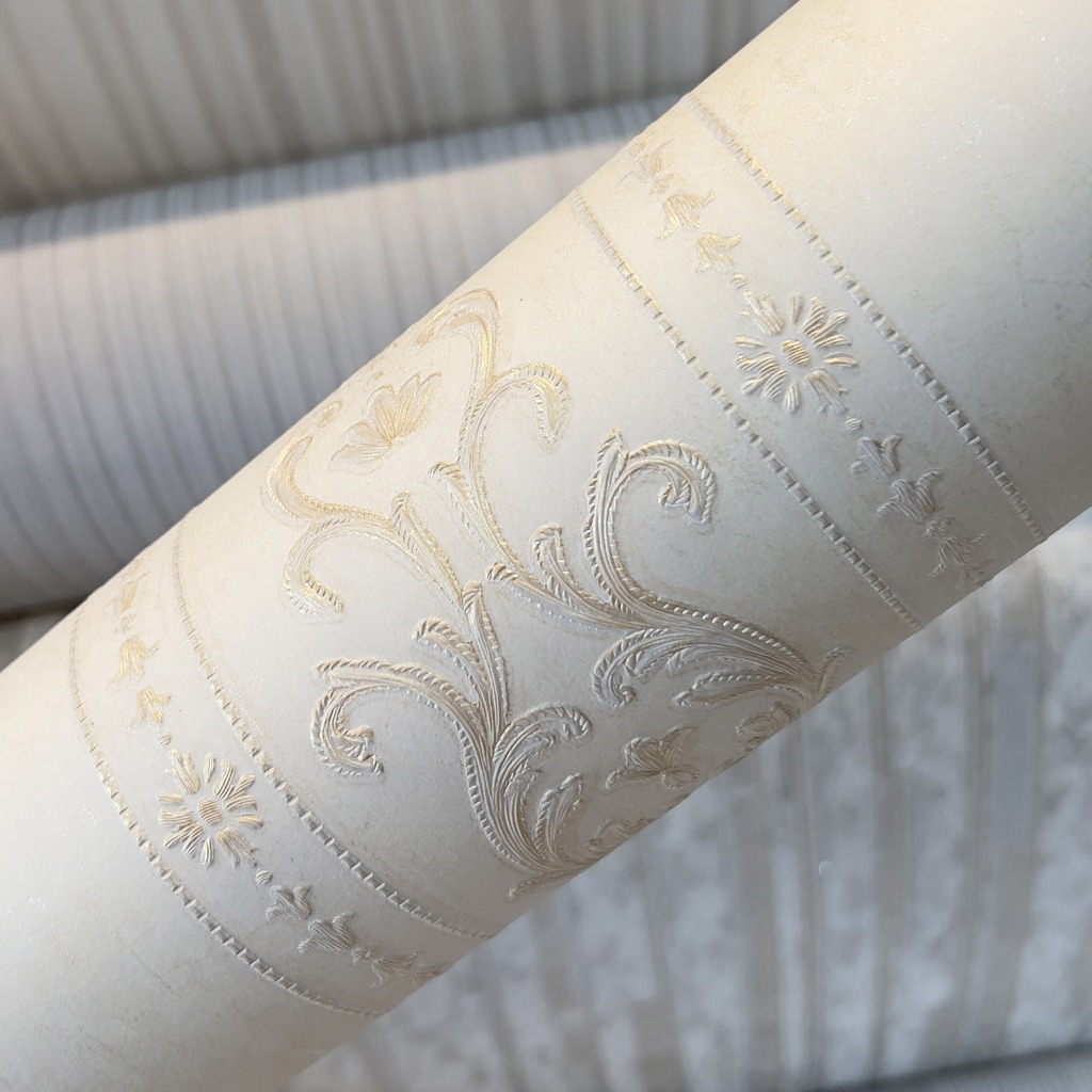 Papel de Parede Alto Relevo Dourado Claro - Rolo 10m x 53cm - Cola ...