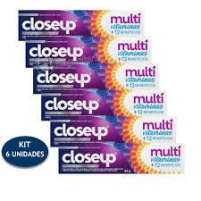 KIT COM 6 - Creme Dental com flúor CLOSEUP Multi Vitaminas+12 ...