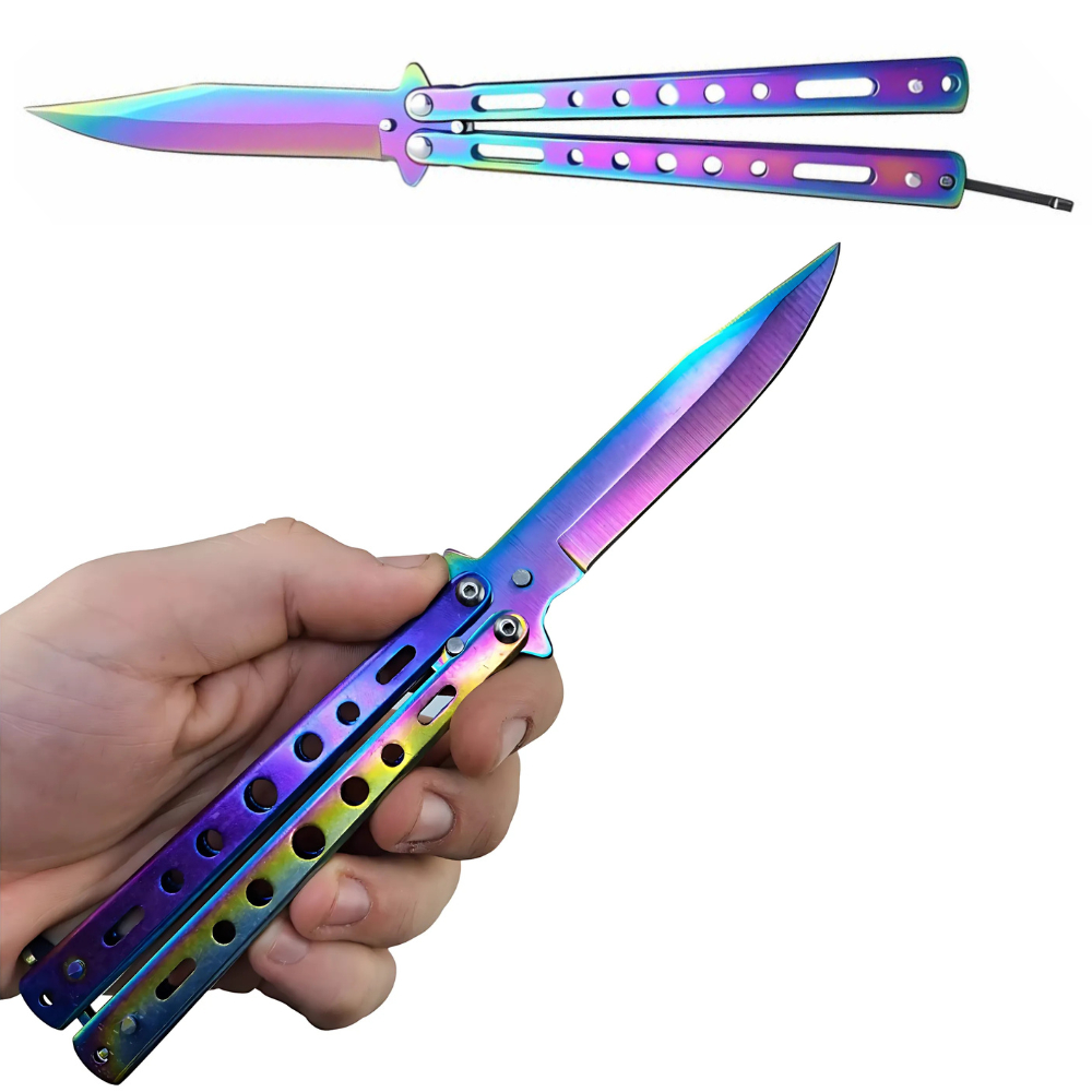 Faca Canivete Butterfly Manobras Tático Lamina Resistente Cor Camaleão ...