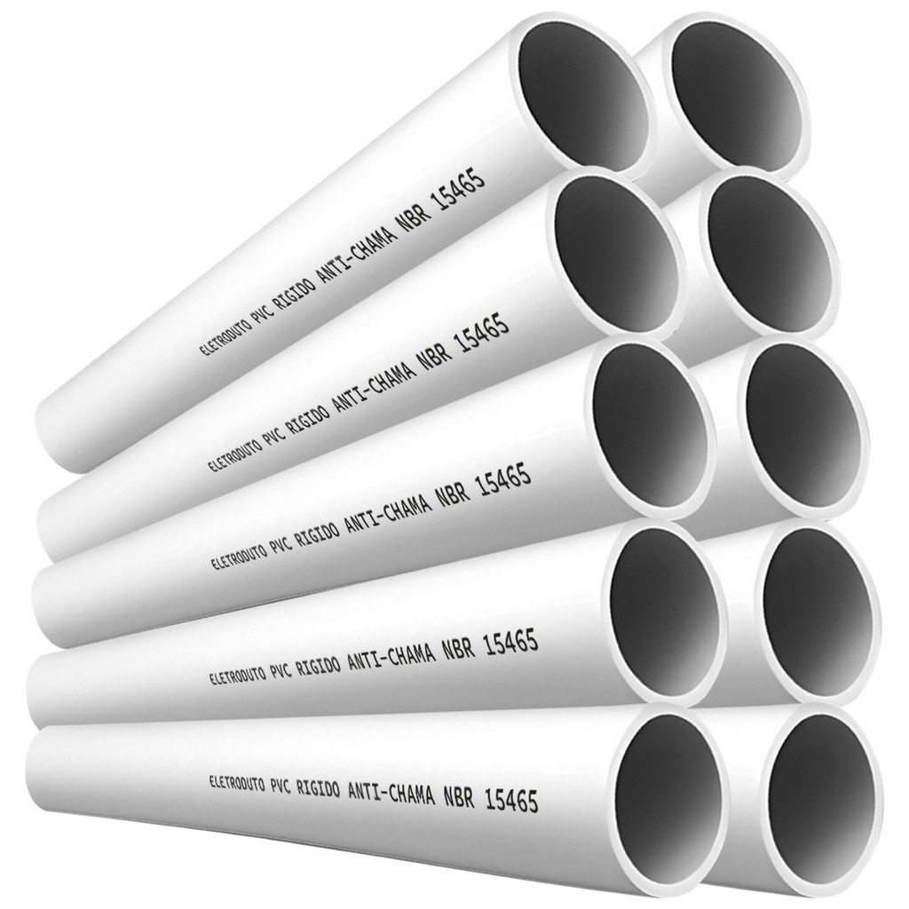 KIT 10 ELETRODUTO PVC BRANCO PRO 3/4 *1 METRO* WETZEL | Shopee Brasil