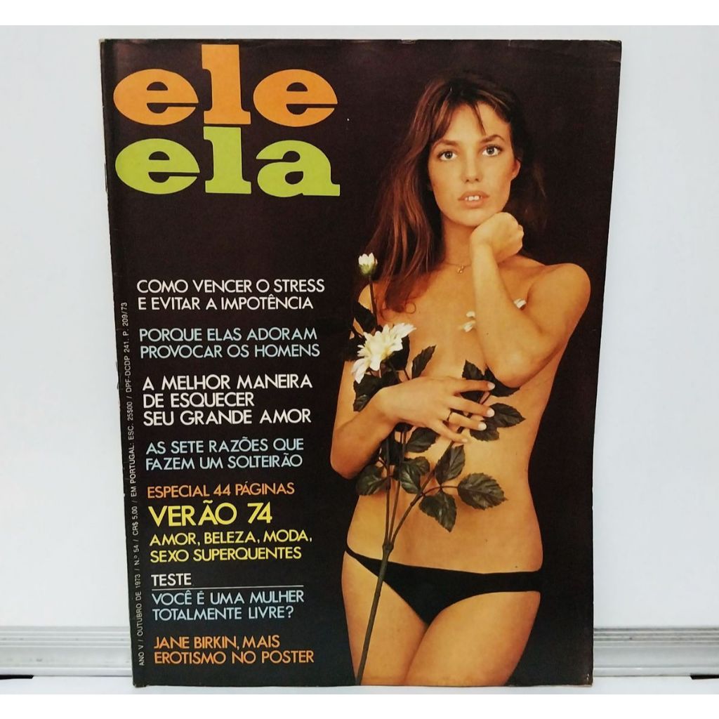 Revista Ele Ela - capa Jane Birkin - Outubro 1973 nº 54 | Shopee Brasil