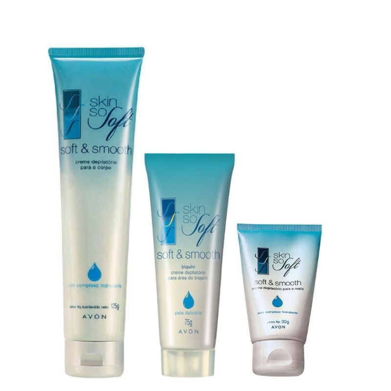 kit Depilatório Corpo 125g + Rosto 30g + Área de Biquíni 75g Avon (3 ...