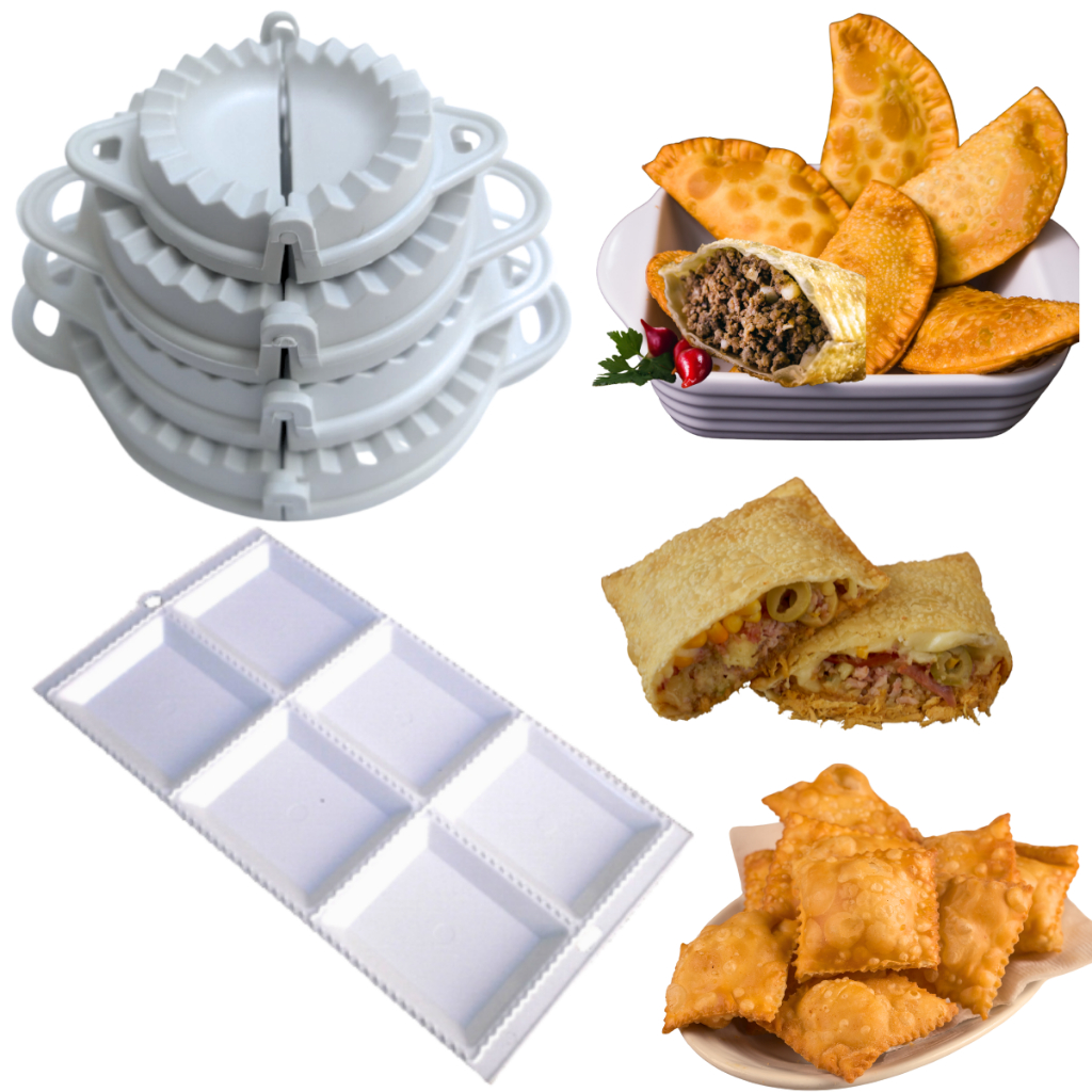 Kit Forma Pastel Quadrado Meia Lua Salgados Modelador Massasl Salgados ...