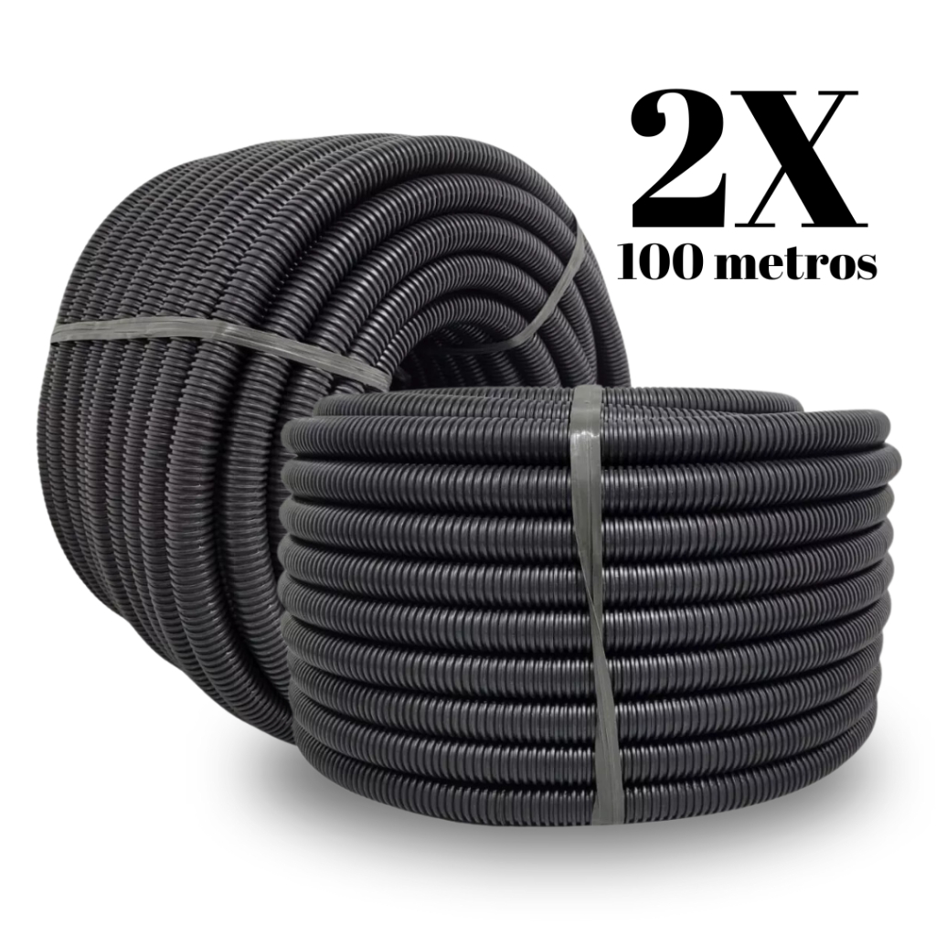 2 Unidades Conduite Eletroduto Corrugado 3/4 Reforçado Rolo 50 Metros ...