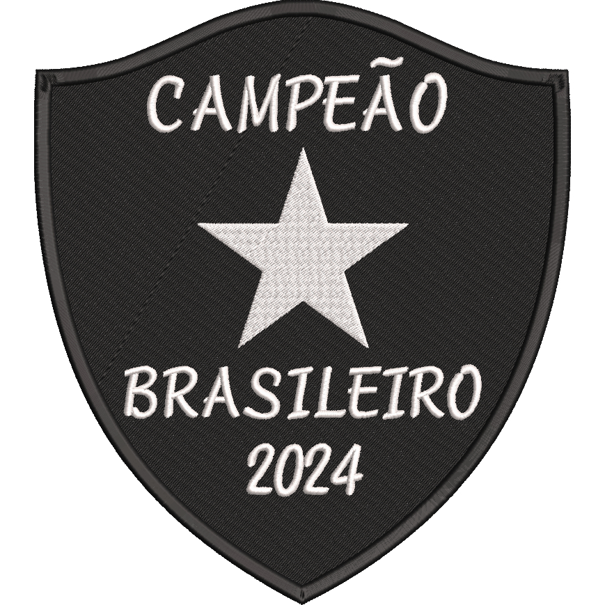 PATCH BORDADO TERMOCOLANTE - ESCUDO BOTAFOGO CAMPEÃO BRASILEIRO 2024 ...