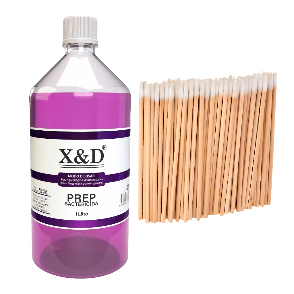 Kit Prep De 1L + 100 Palito Palitinhos Com Algodão Cuidado Com As Unhas ...