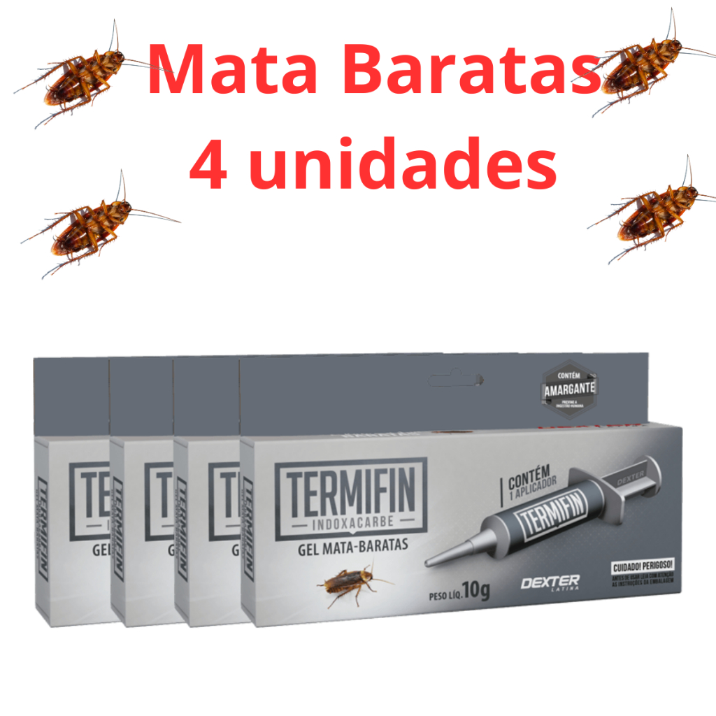 4 Unidades de Mata Barata em Gel Termifin Seringa Veneno inseticida 10G ...