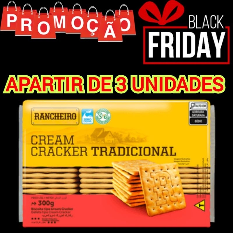 RANCHEIRO BISCOITO VEGANO CREAM CRACKER 300g | Shopee Brasil