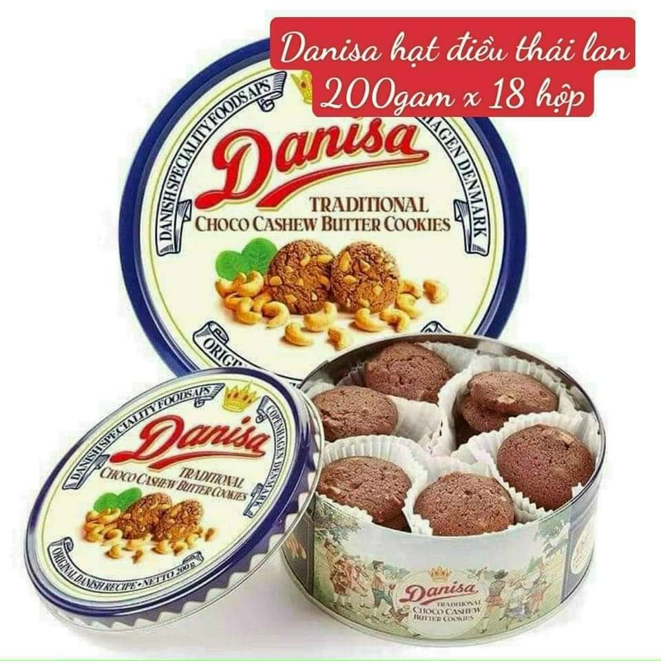 Biscoito Choco Cashew Danisa Tradicional Butter Cookies 200g | Shopee ...