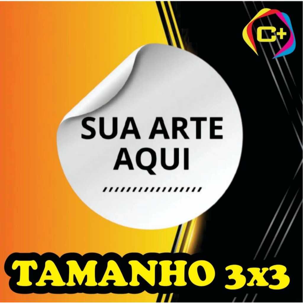 Adesivo Personalizado - Circular e Quadrado - Tamanho 3x3 cm (300 unidades) - Recorte Eletrônico ...