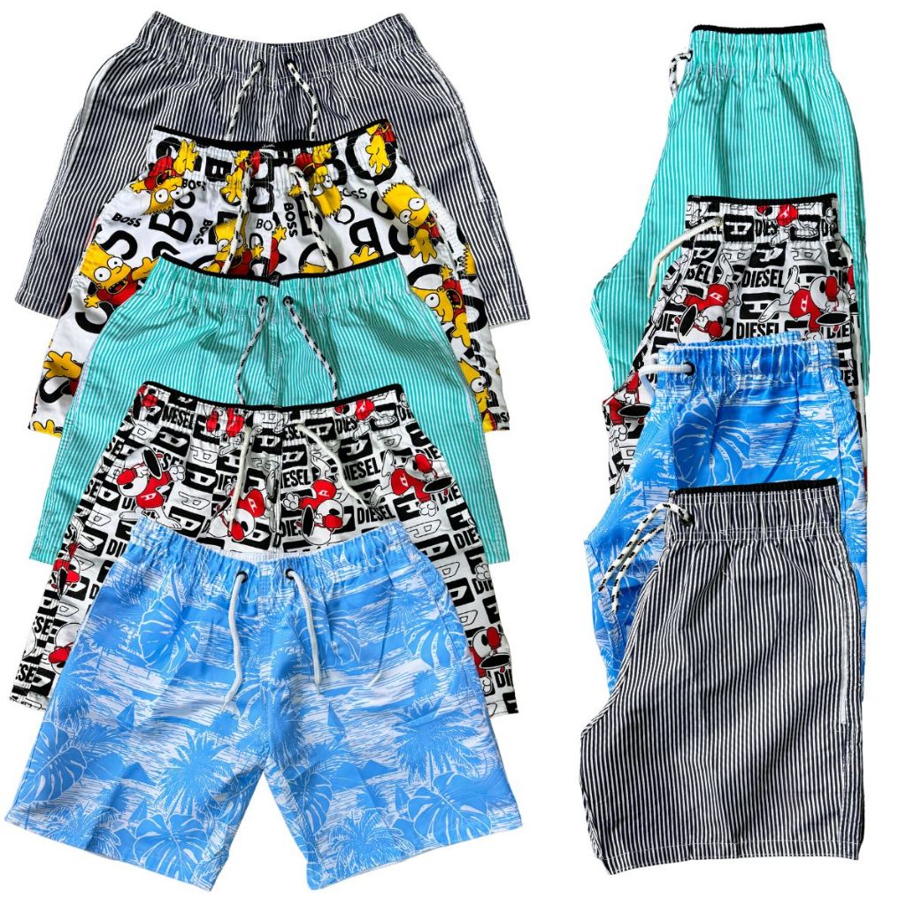 kit 04 bermudas estampadas personagens menino infantil juvenil tactel ...