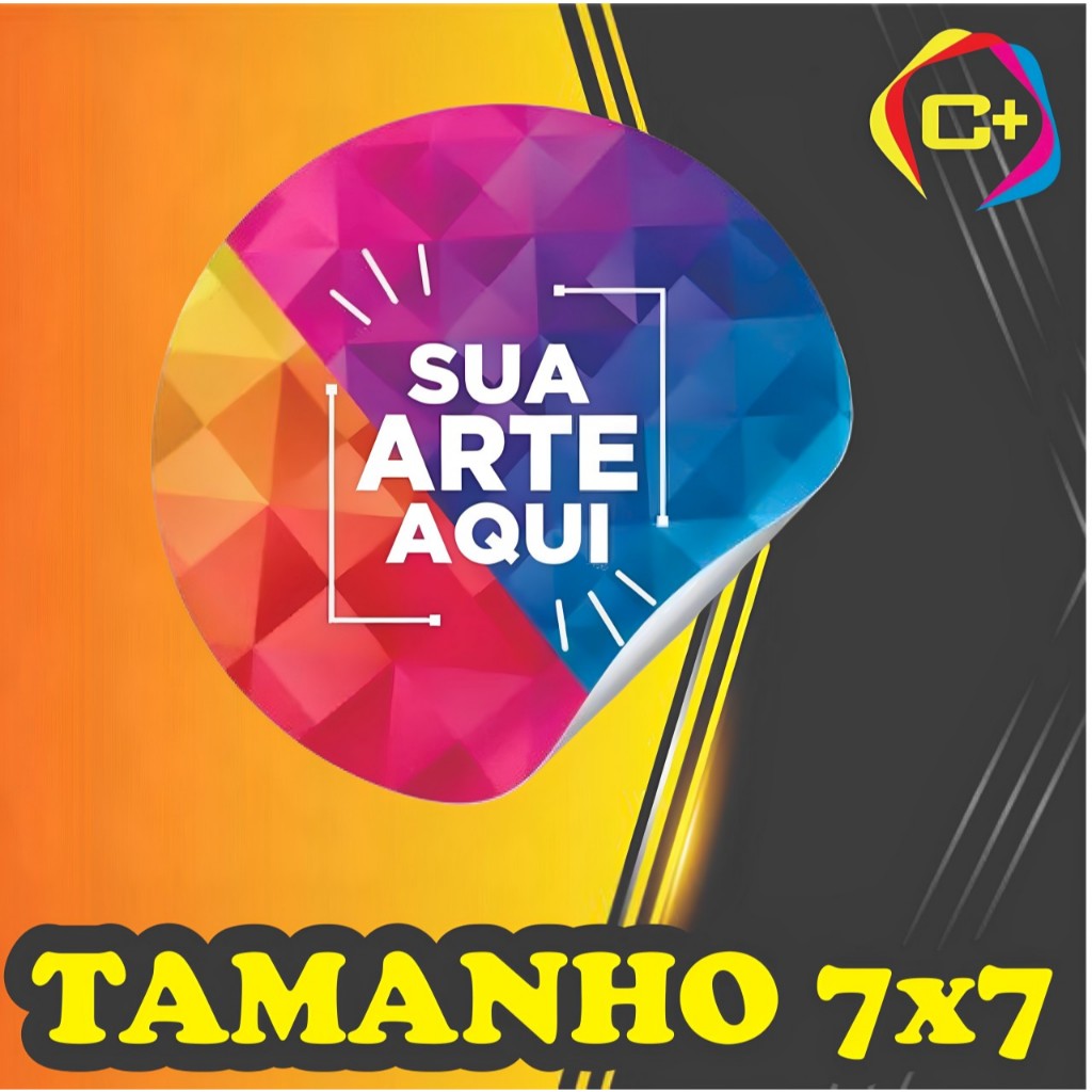 Adesivo Personalizado - Circular e Quadrado - Tamanho 7x7 cm (1000 ...