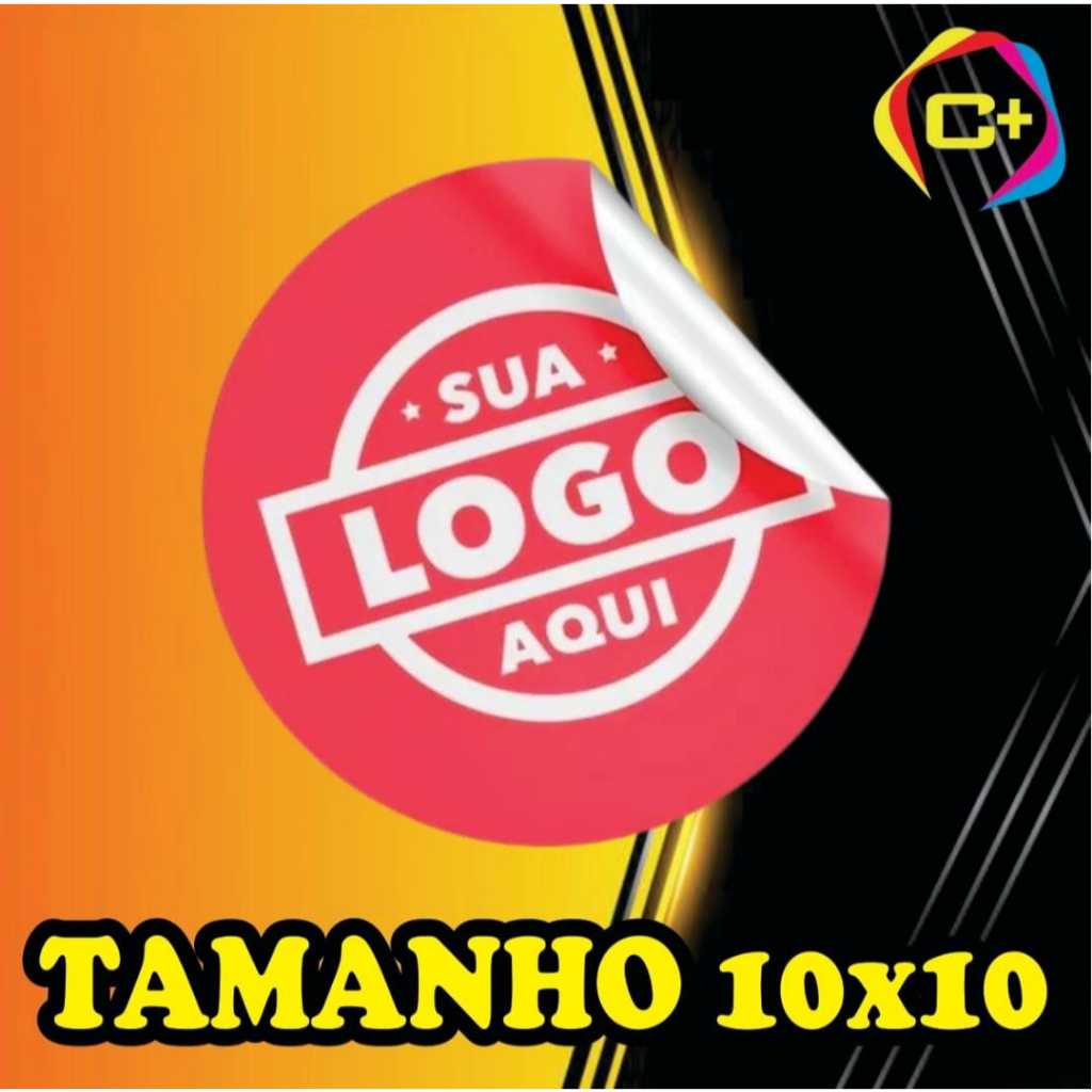 Adesivo Personalizado Redondo 10x10 cm (100 unidades) - Recorte Eletrônico | Shopee Brasil