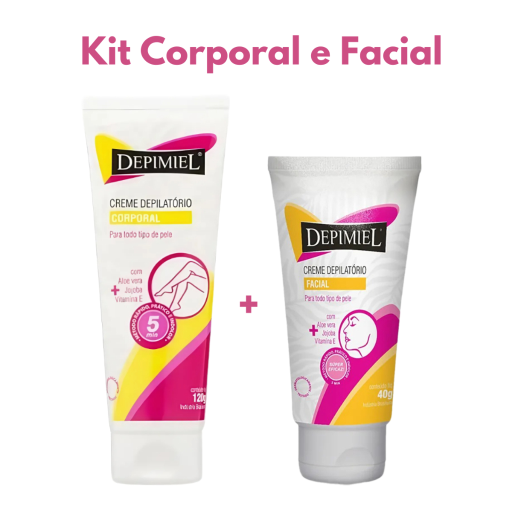 Kit Creme Depilatorio Depimiel Corporal e facial 120G e 40g | Shopee Brasil