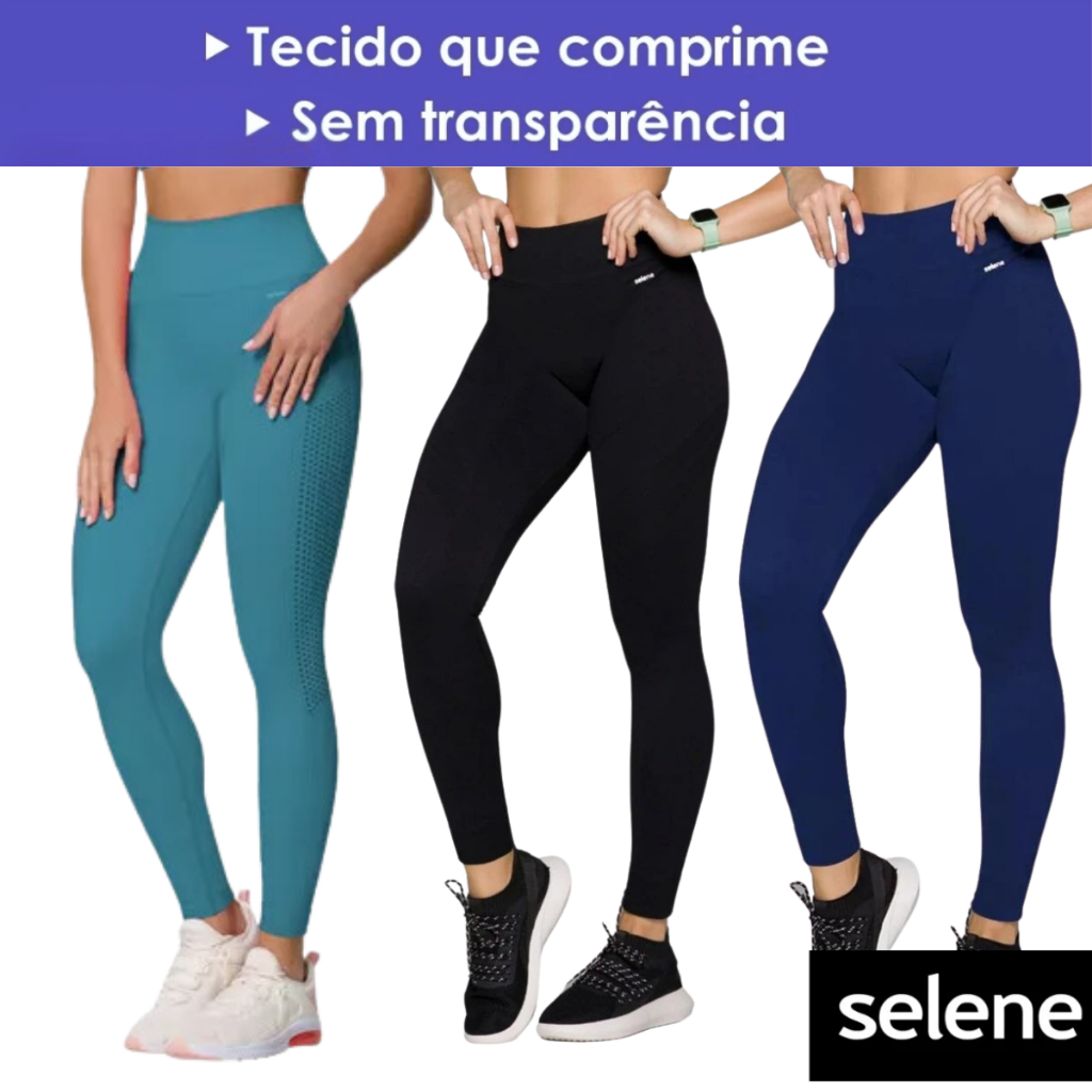 Calça Legging Selene Feminina Grossa Sem Transparência Leg Sem Costura ...