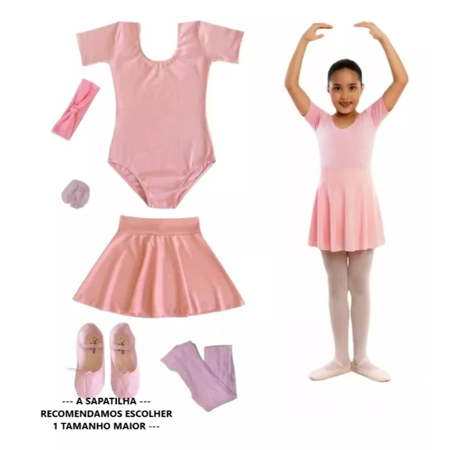 Kit Ballet Infantil 6 Itens Uniforme Roupa De Balé Completo | Shopee Brasil