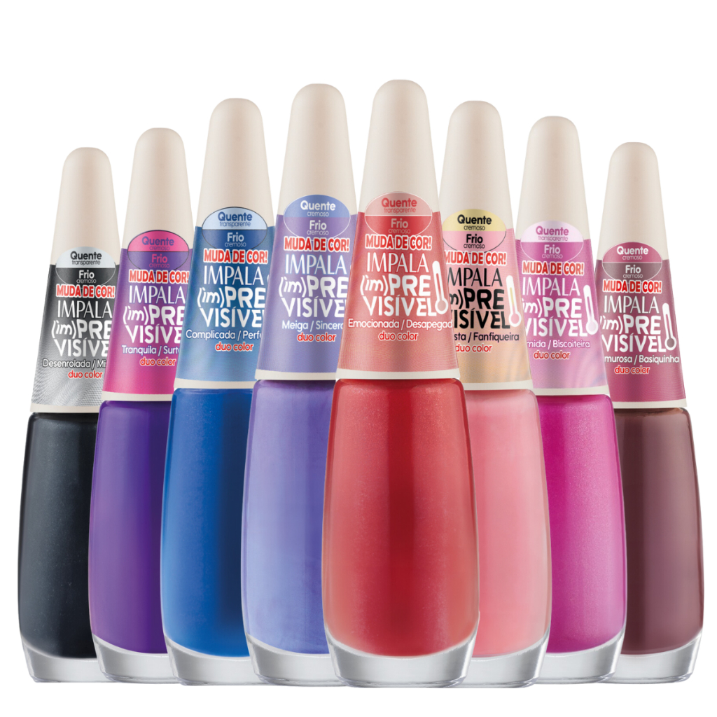 Kit 8 Esmaltes Impala Imprevisível Muda De Cor Nova Coleção Completa ...