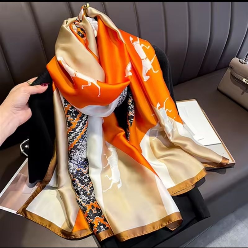 lenço cachecol esharp toque de seda 180x90cm | Shopee Brasil