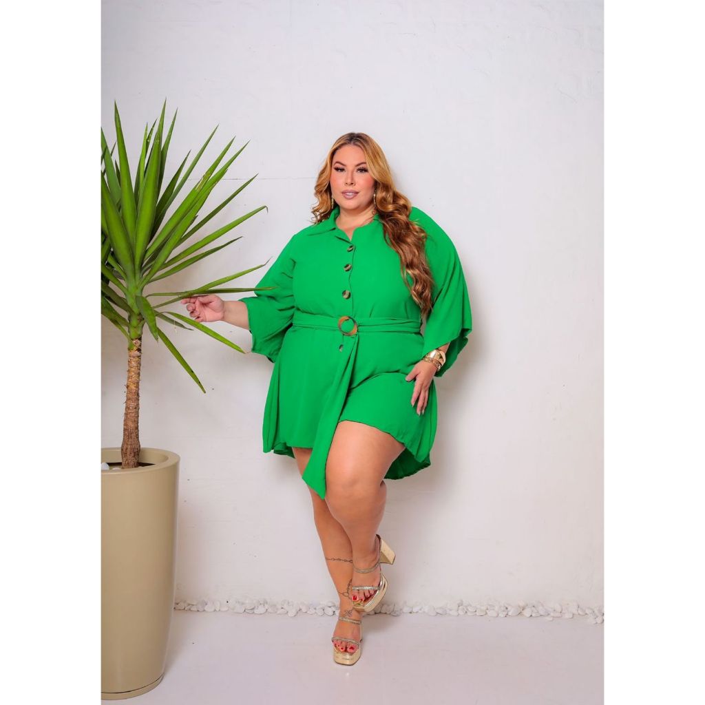 Vestido Chamisse chemise Mullet Feminino Plus Size Tamanho Grande Moda ...